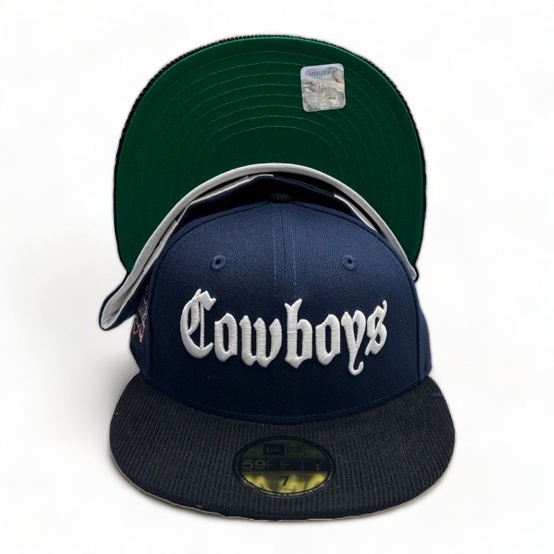 Dallas Cowboys Navy and Black Corduroy Old English Script Green UV ...
