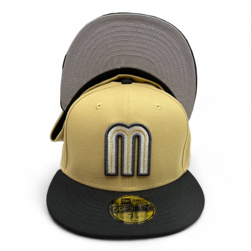 Mexico Vegas Gold and Black Gallo Patch Gray UV New Era 59FIFTY Fitted ...